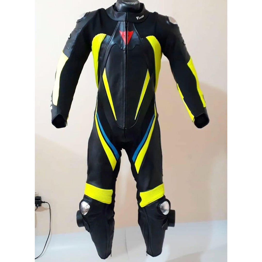 Men's Leather Motorcycle Racing Suit | One Piece Motorbike Riding Suit ...