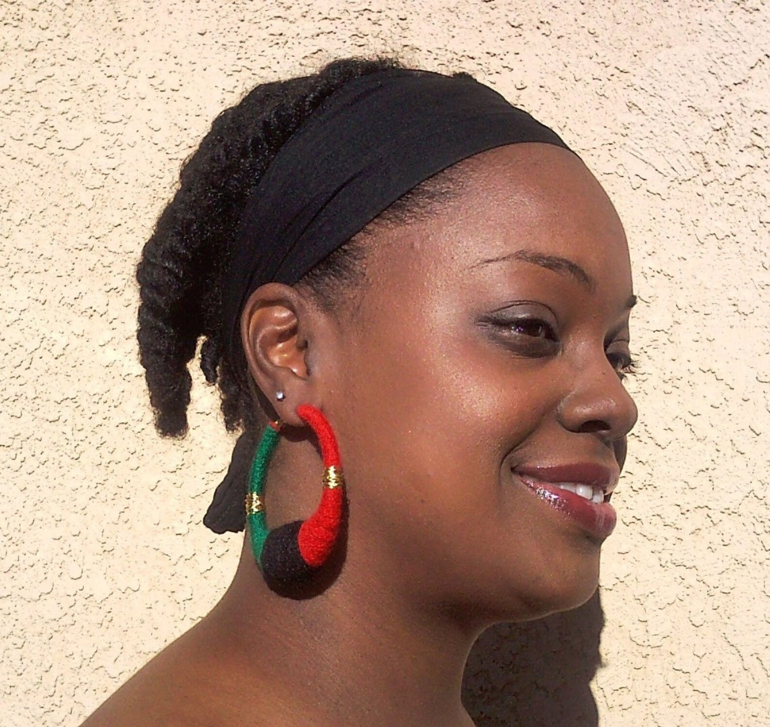 African Unity Hoops LG Gold Wire - Etsy