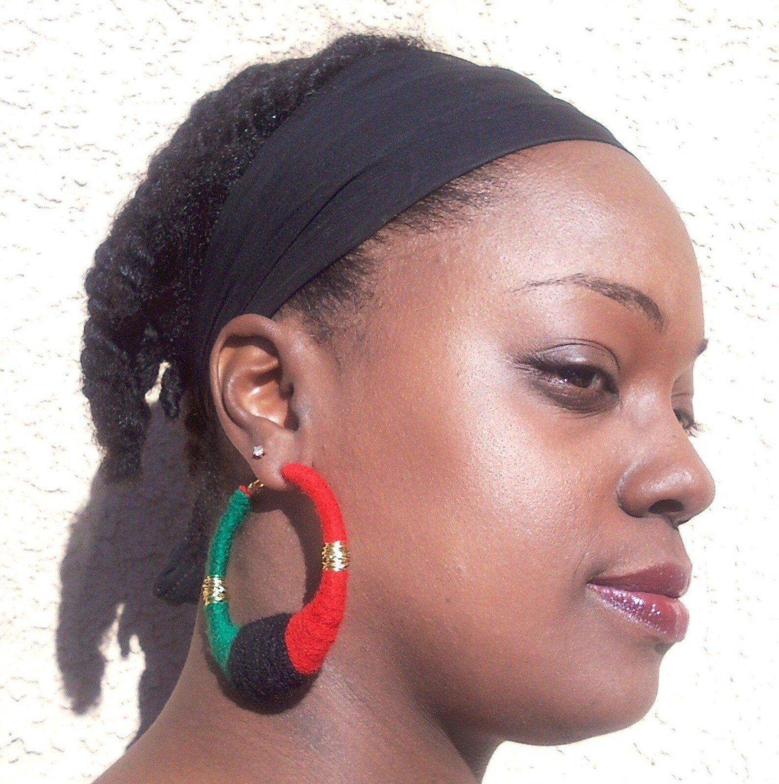 African Unity Hoops LG Gold Wire - Etsy