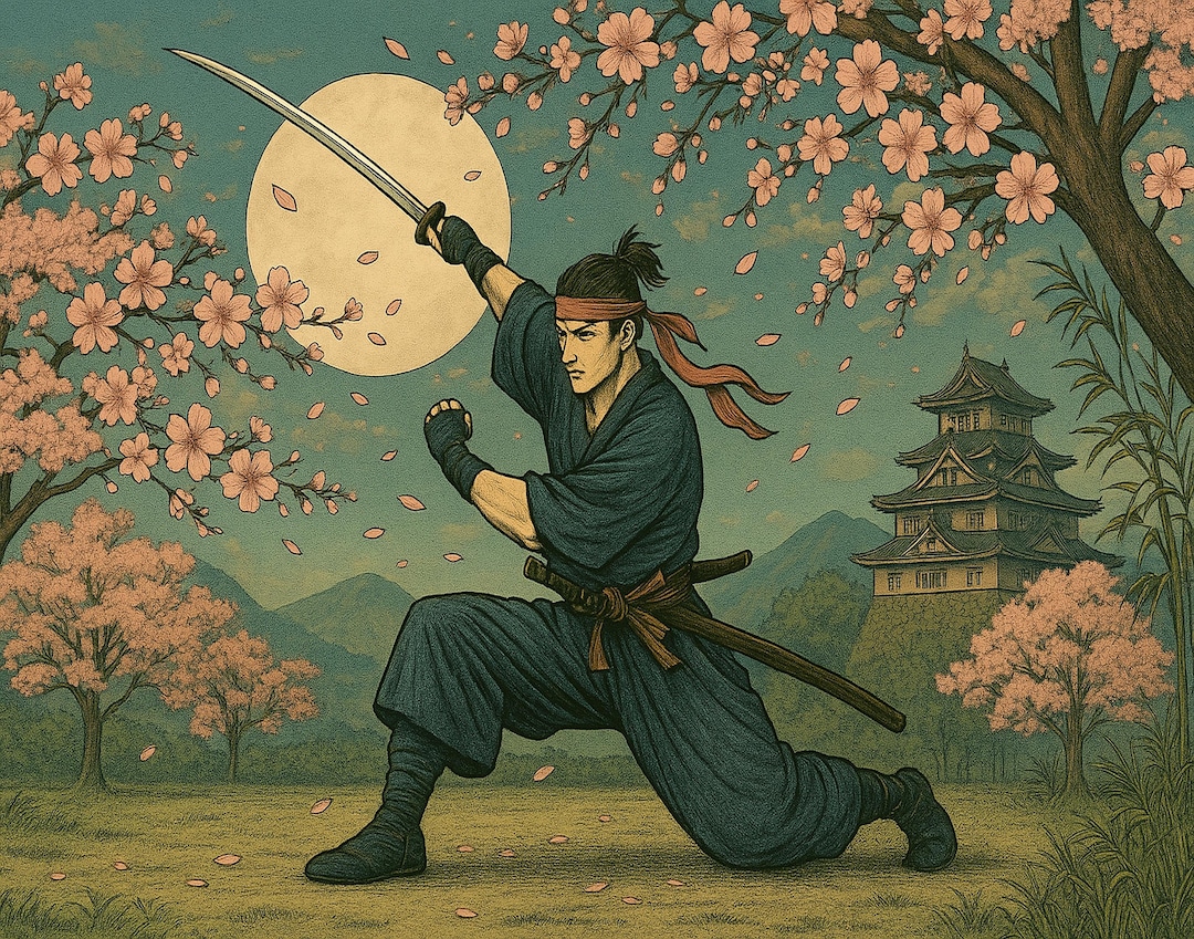 Samurai Moonshot Puzzle Home Run Pose Japanese Art Jigsaw 120 252 500 ...
