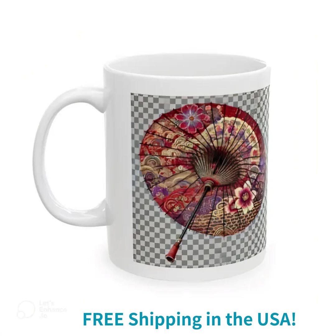 Japanese Wagasa Umbrella Mug | Traditional Ukiyo-e Art Tea Cup | Zen ...