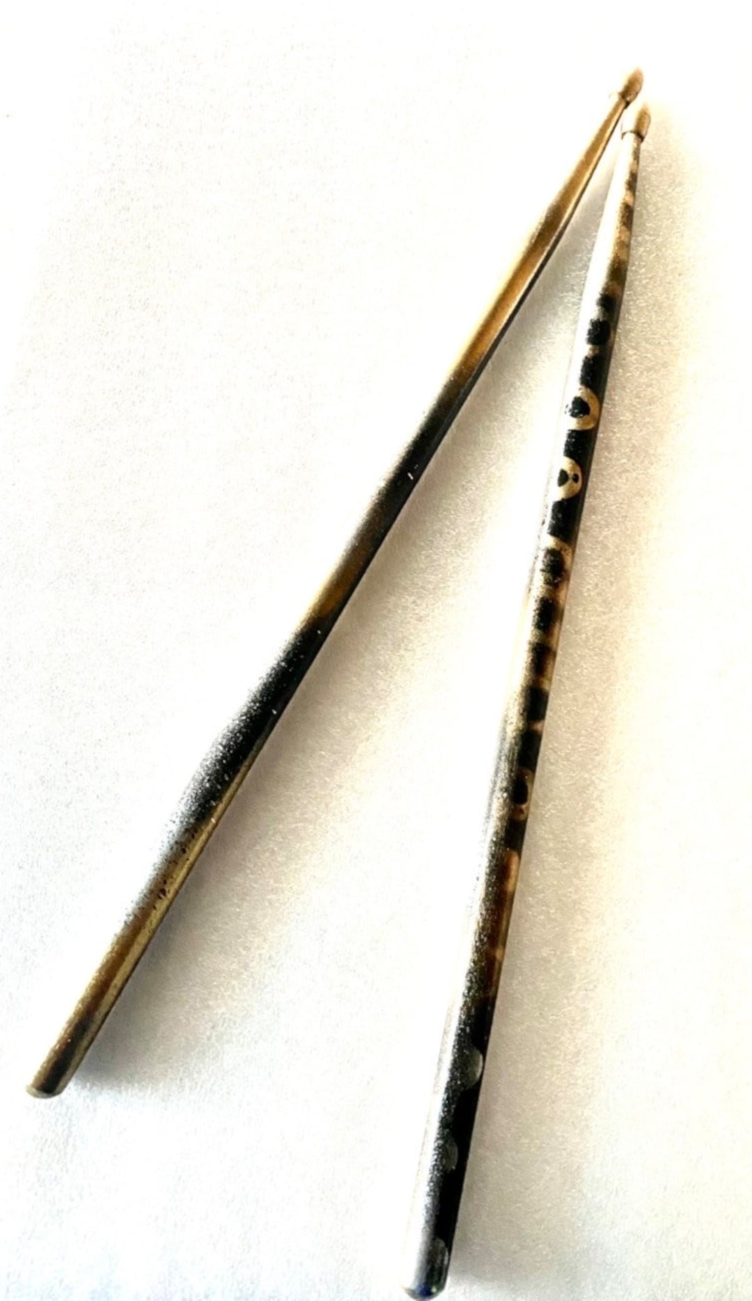 CHAIN GANG STICKS Silver Black Gold Enamel Wood Drumsticks Artbydennis ...