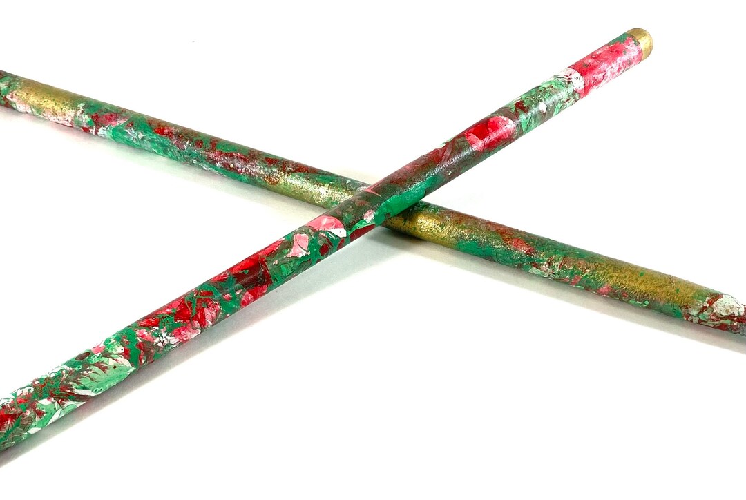 Drum Sticks CRAZY CHRISTMAS RAP Drummers Gift, Unique Green Red Gold ...