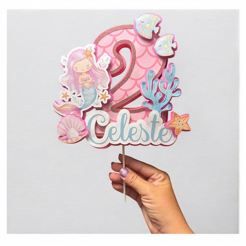 Custom Mermaid Cake Topper, Party Decorarion, Birthday Decor - Etsy