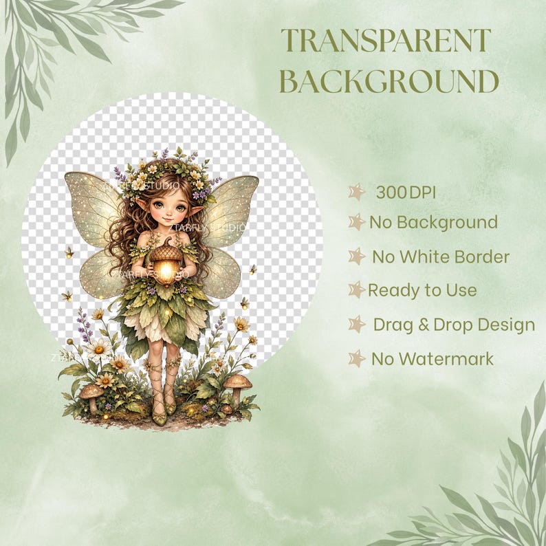 Enchanted Forest Fairy Clipart Bundle, Woodland Fantasy Pngs (digital ...