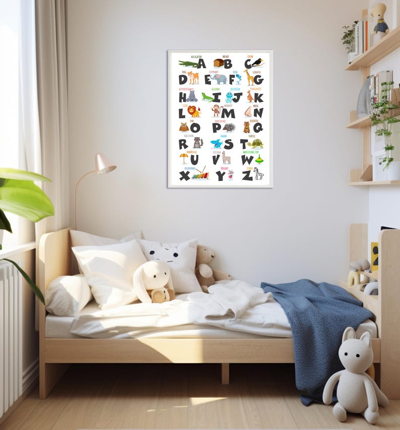 DIGITAL English Alphabet Poster for Kids, ABC Poster for Children ...