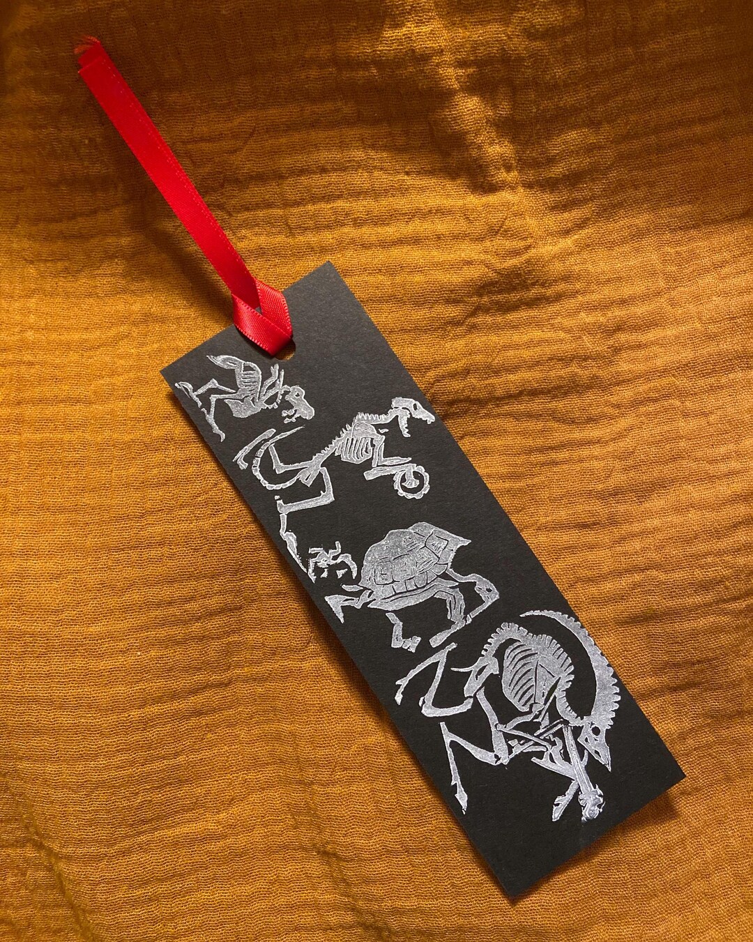 Macabre Parade - Handmade Linocut Skeleton Bookmark - Etsy