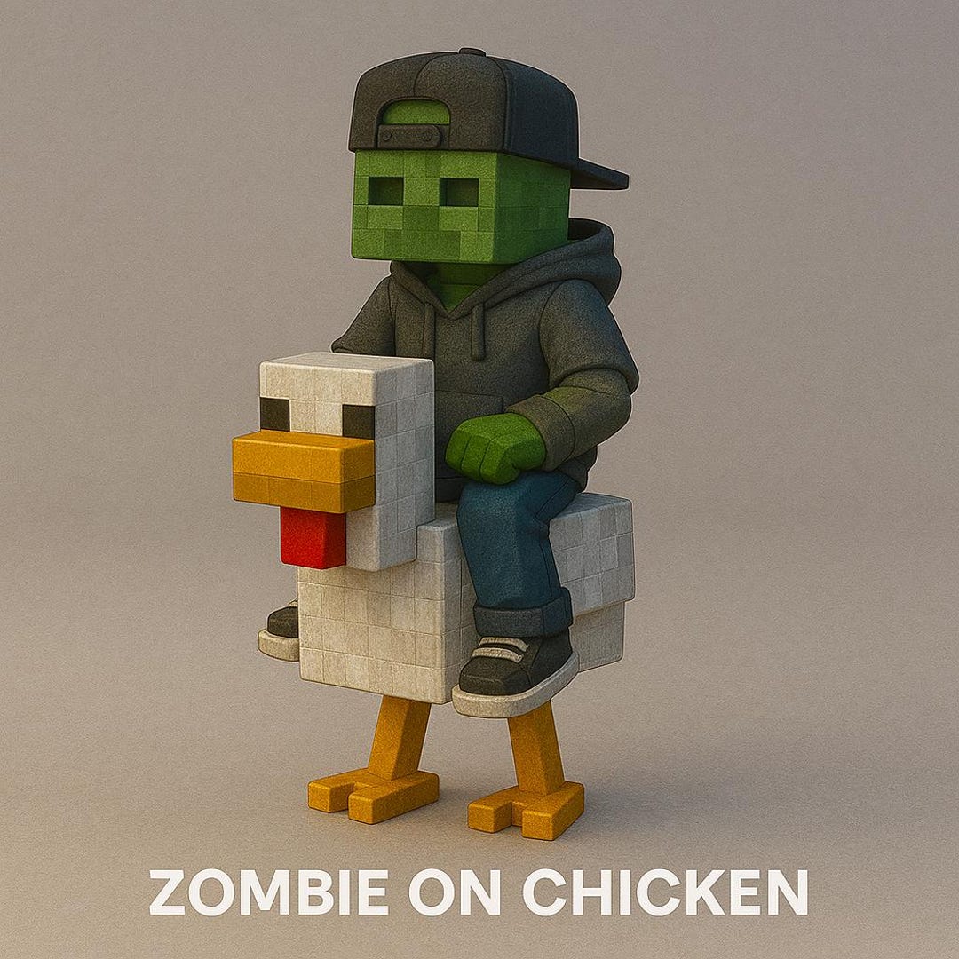 Chicken Jockey 3D Printer Model - STL File - Classic Minecraft Chicken ...
