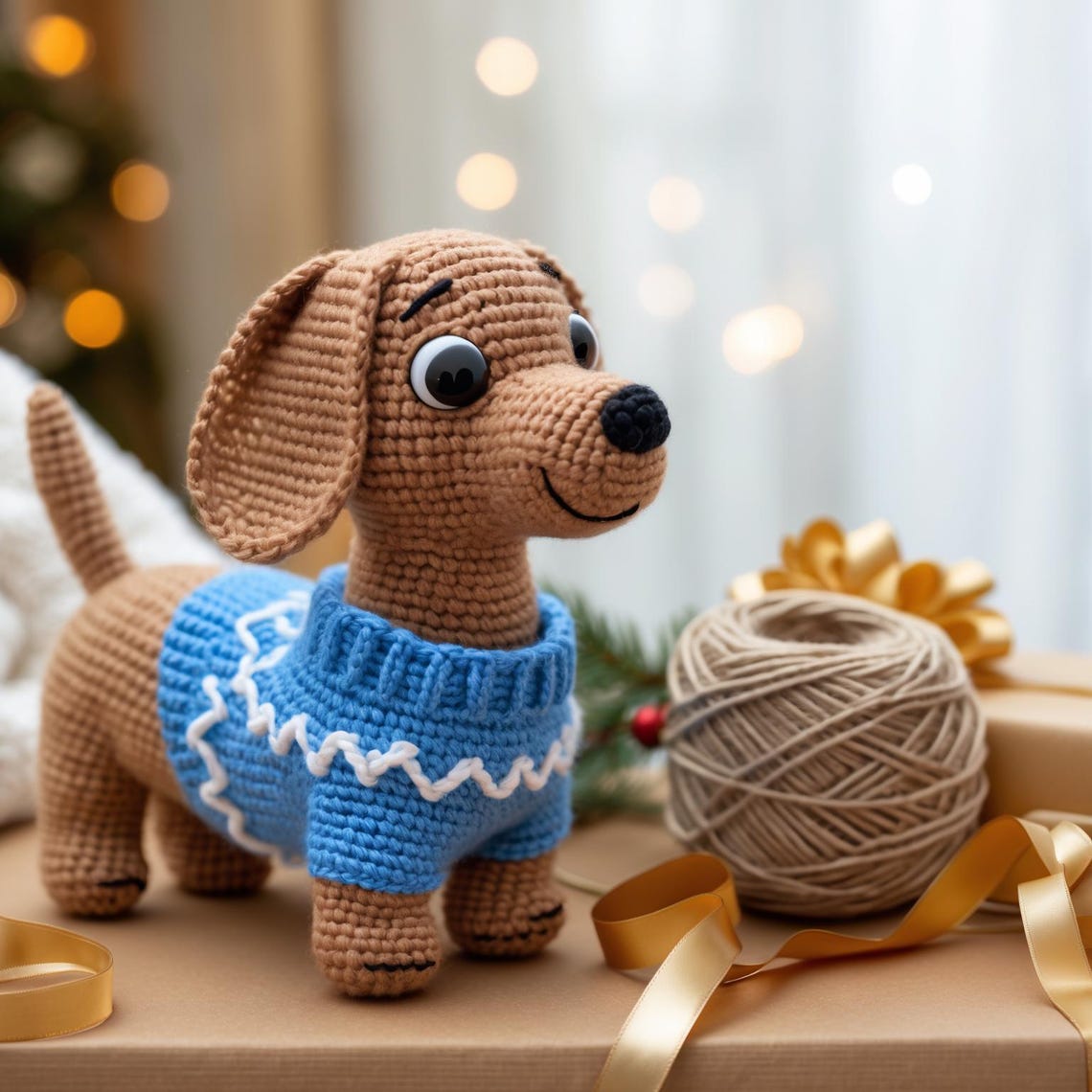 Dachshund Knitting Pattern | Crochet Plush Amigurumi Knitting Pattern ...
