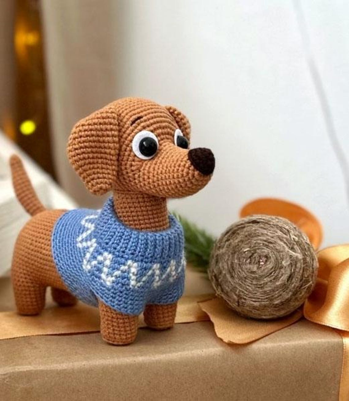 Dachshund Knitting Pattern | Crochet Plush Amigurumi Knitting Pattern ...