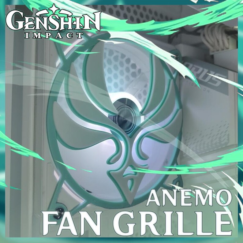 Genshin Impact Anemo Fan Grille / Fan Cover 120mm, 140mm - Etsy
