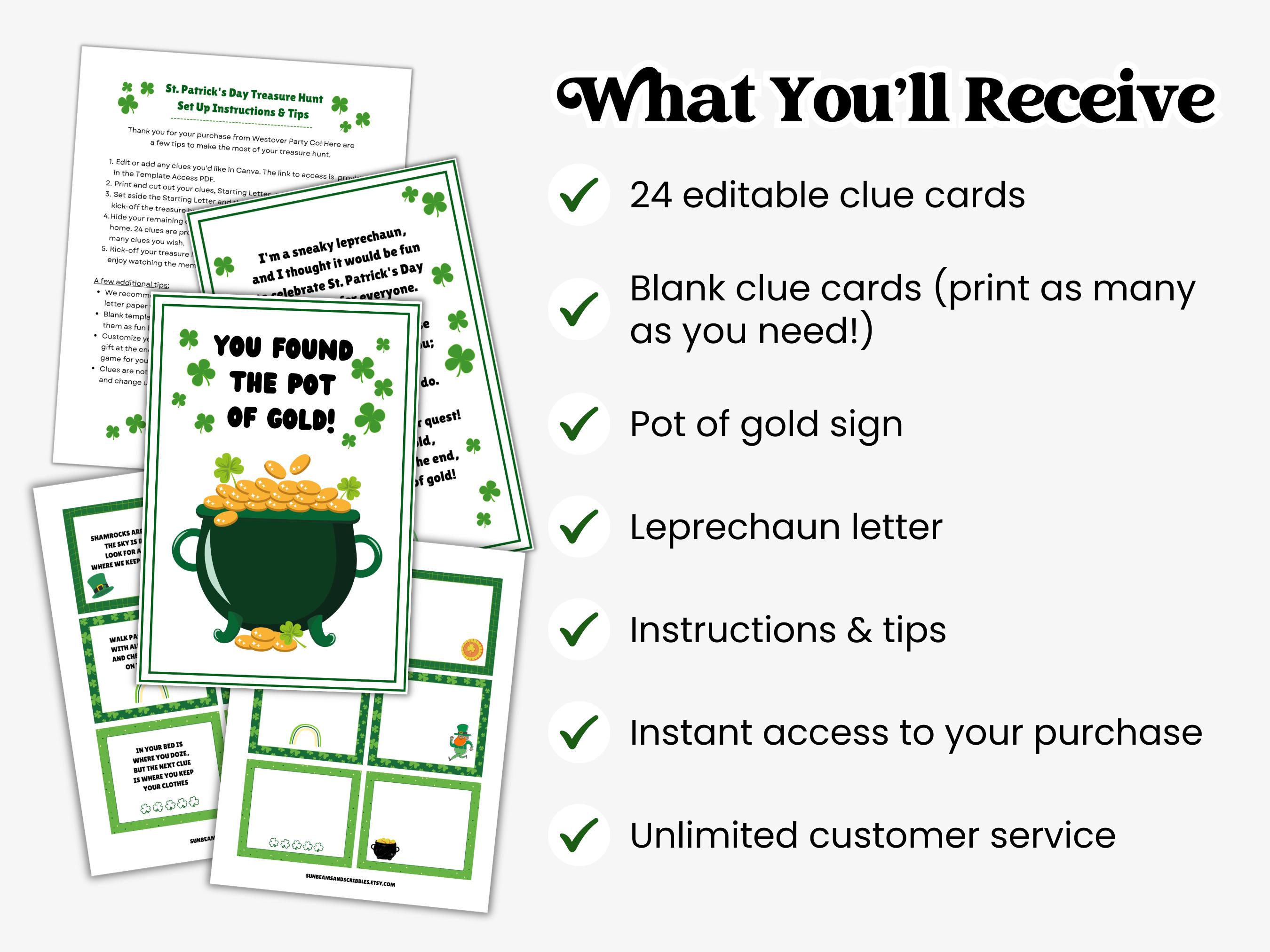 St Patricks Day Treasure Hunt Clues | St. Patrick's Day Game for Kids ...