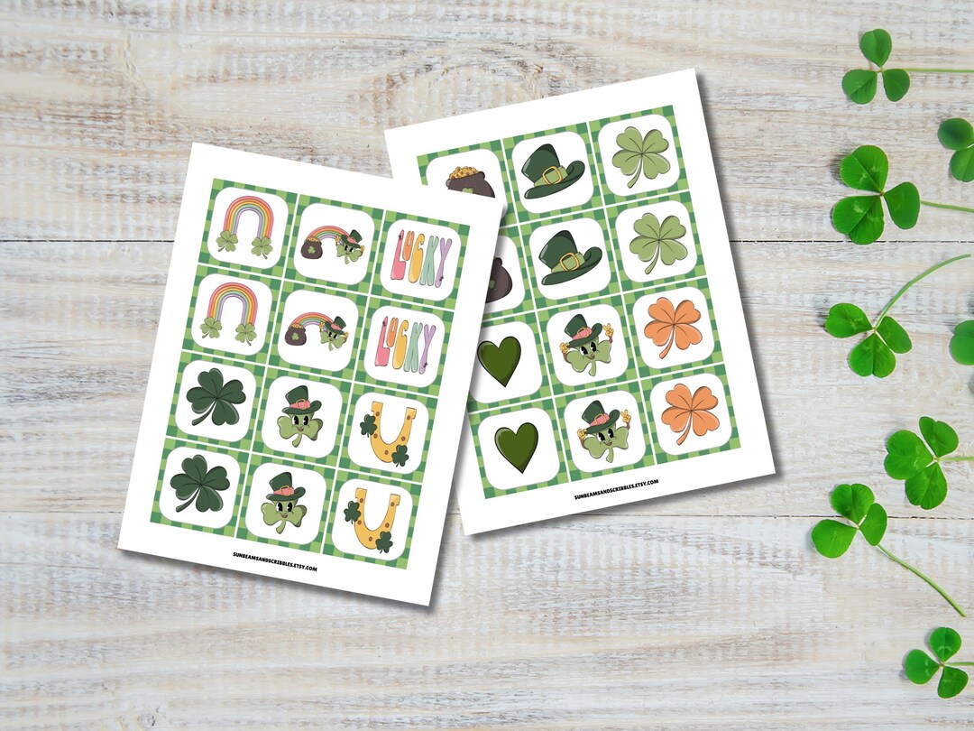 St Patrick's Day Matching Game for Kids, Printable Memory Game, St ...
