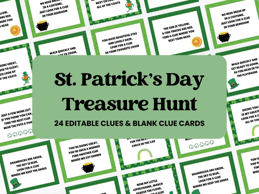 Indices de chasse au trésor de la Saint-Patrick | Jeu de la Saint ...
