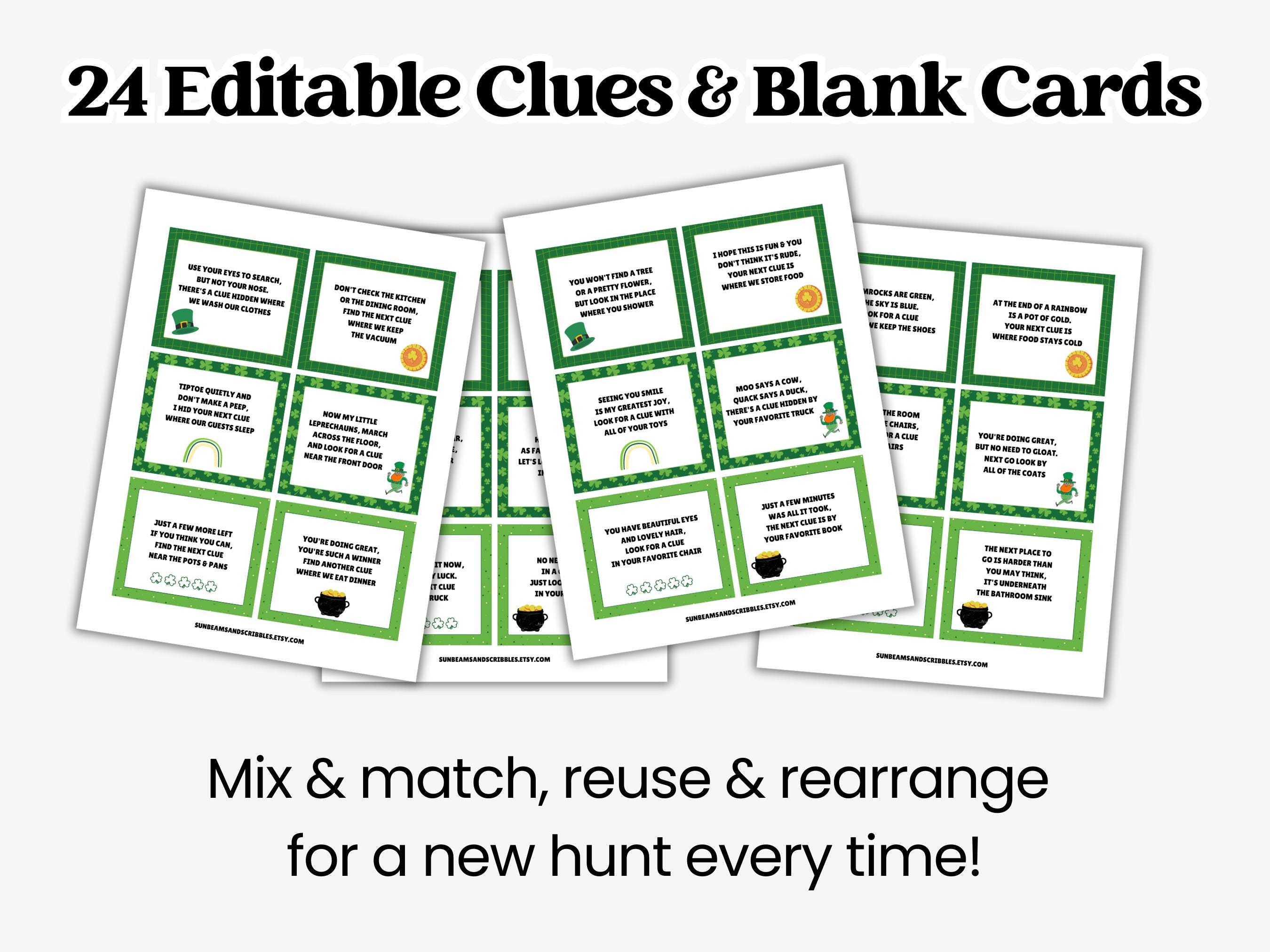 St Patricks Day Treasure Hunt Clues | St. Patrick's Day Game for Kids ...