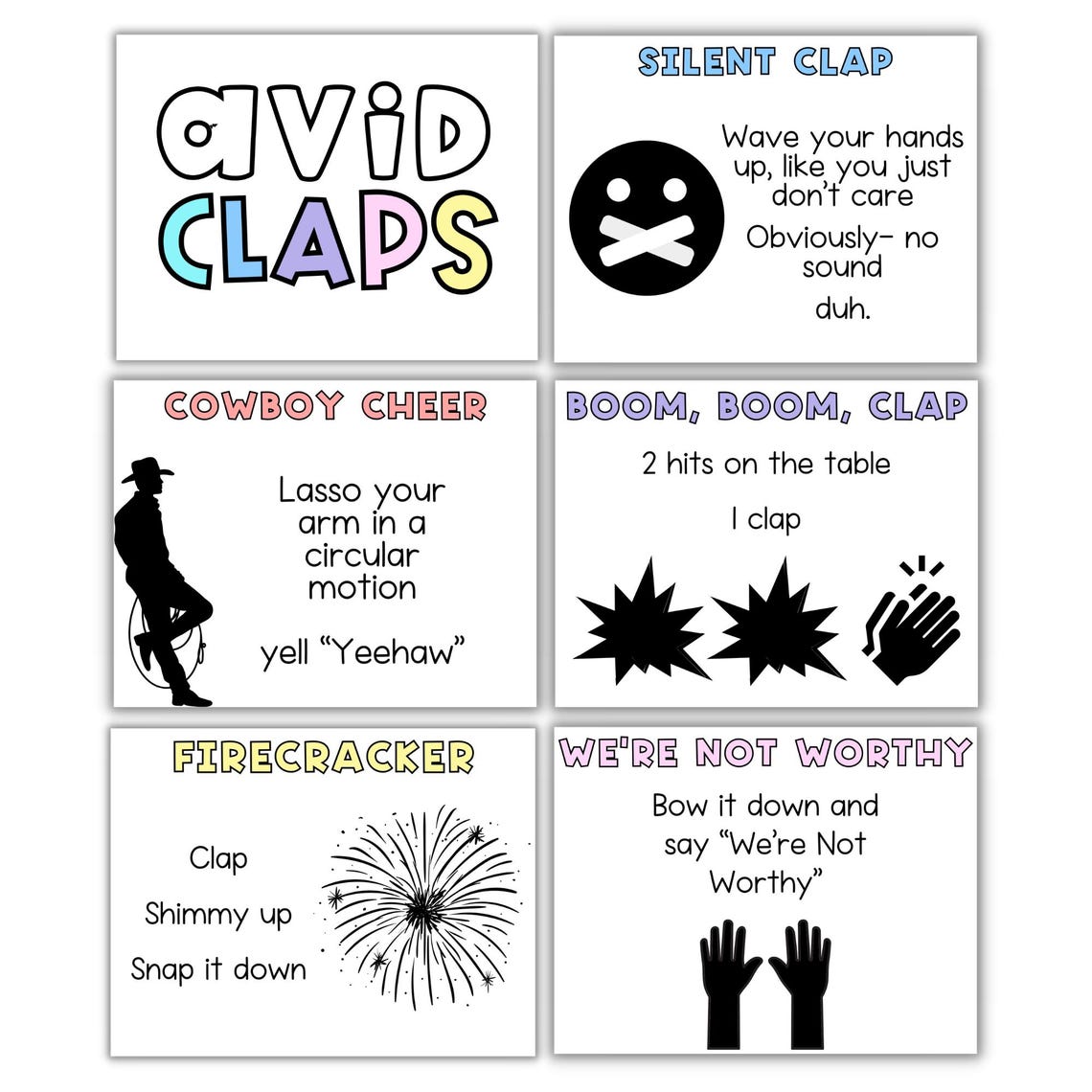 AVID Clap Posters for Any Grade | Back to School Classroom Decor | Fun ...