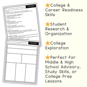 College Research One-pager Template: Editable Canva Project (PDF) - Etsy