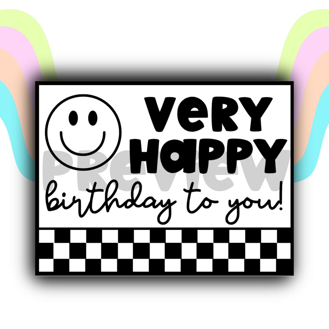 Back to School Checkered Smiley Birthday Gift Tags | Students, Teachers ...