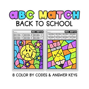 Back to School Alphabet Color by Code | Upper and Lowercase Letter ...
