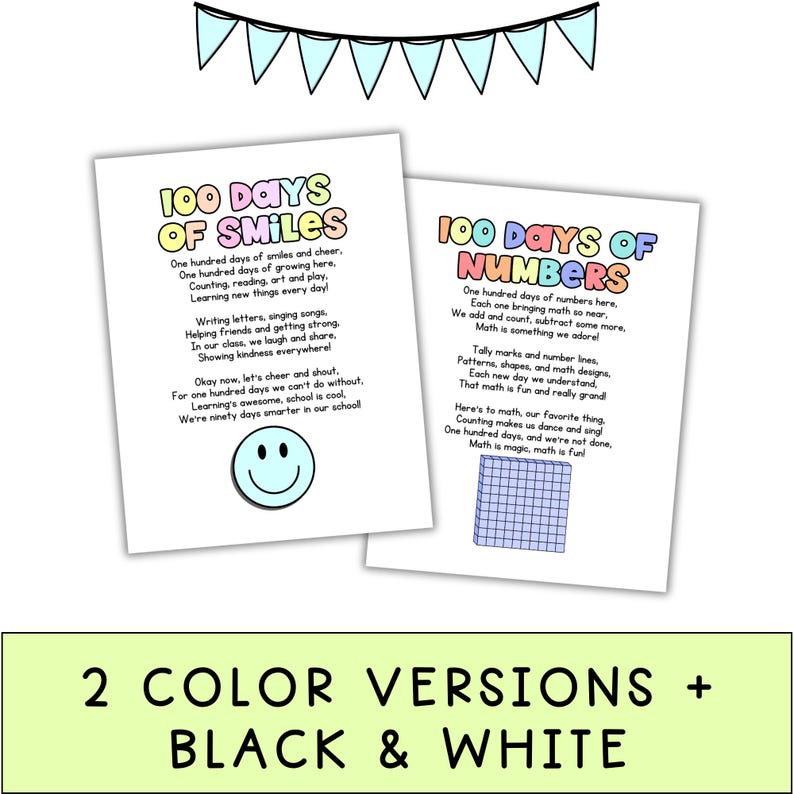 100th Day of School Printable Reading Activities | 100 Days of School ...