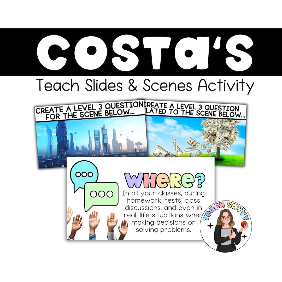 Costa’s Levels of Questioning Activity | Editable Critical Think Scenes ...
