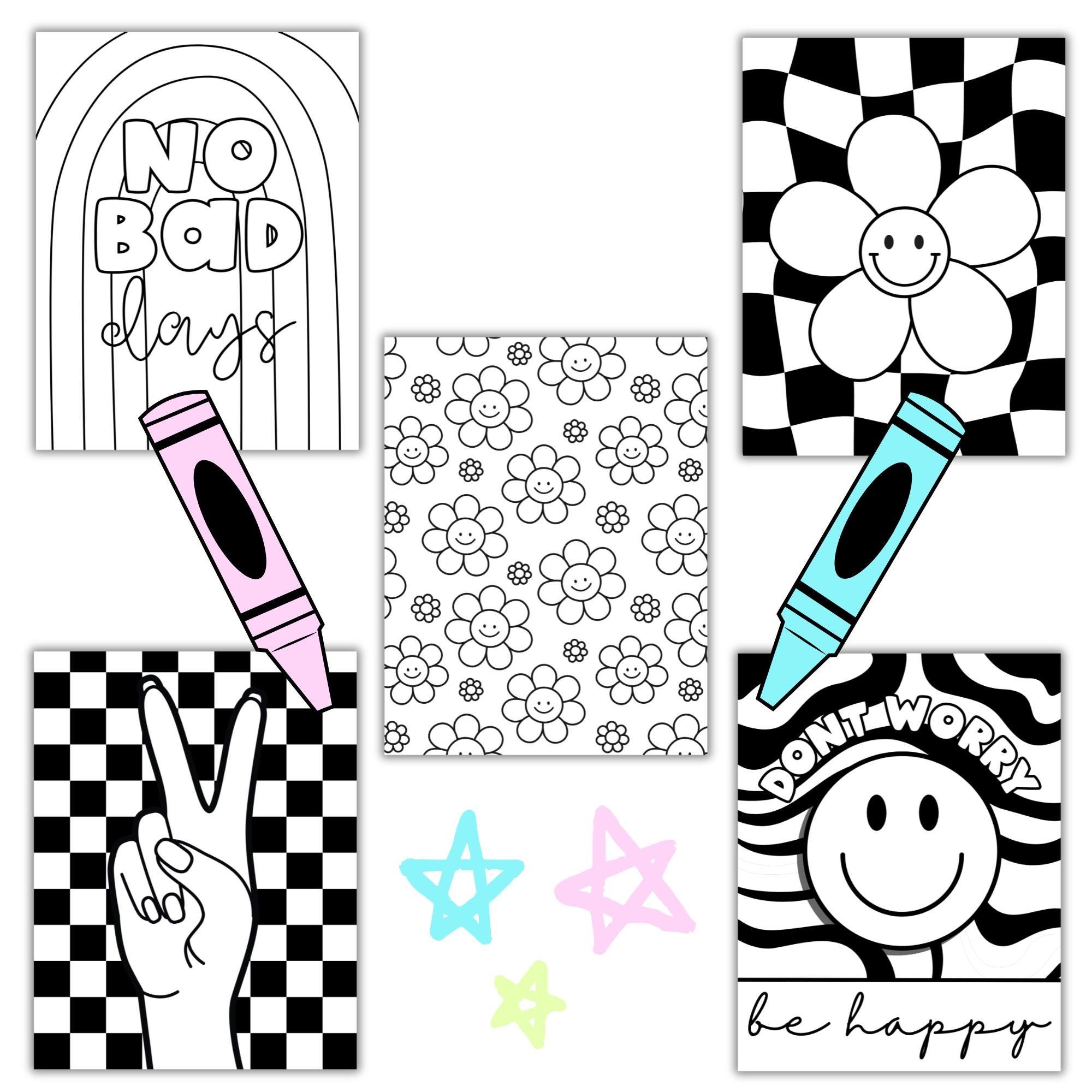 Retro Growth Mindset Coloring Pages: Motivational Classroom Decor (PDF ...