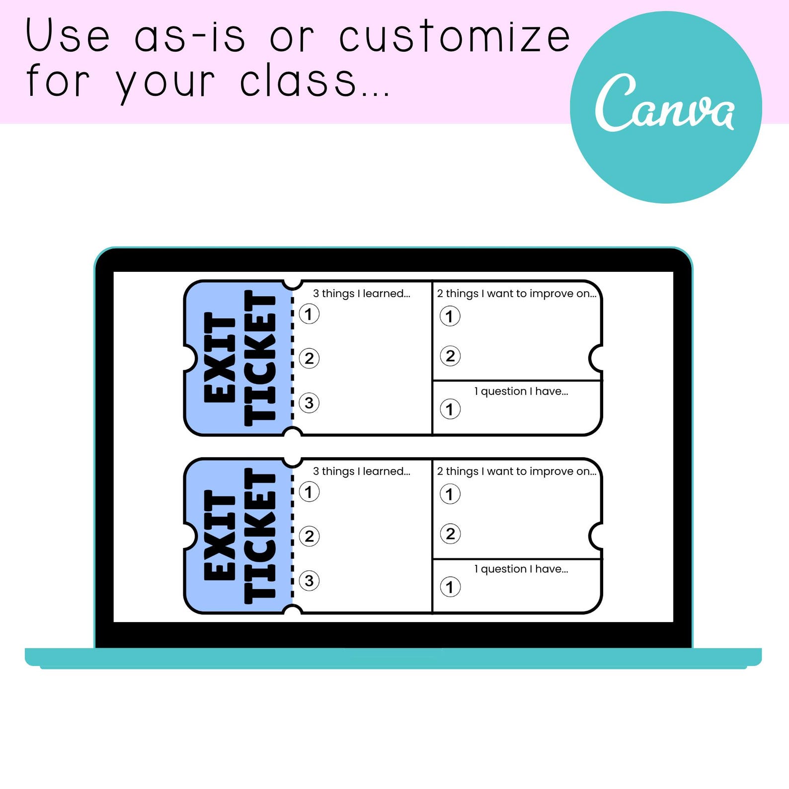 Editable Exit Ticket Template PDF & Canva Link | AVID WICOR Student ...