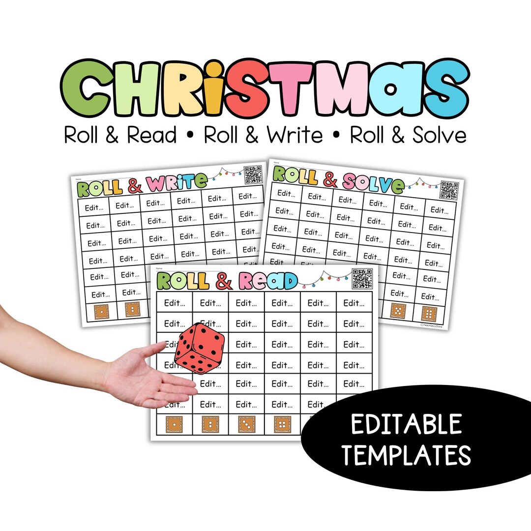 Christmas Roll and Read, Write & Solve | Editable Dice Games | Sight ...