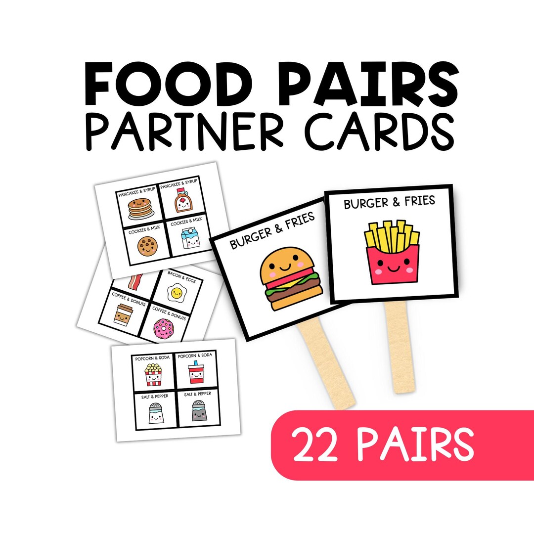Food Pairing Partner Cards for Students | Printable Classroom ...