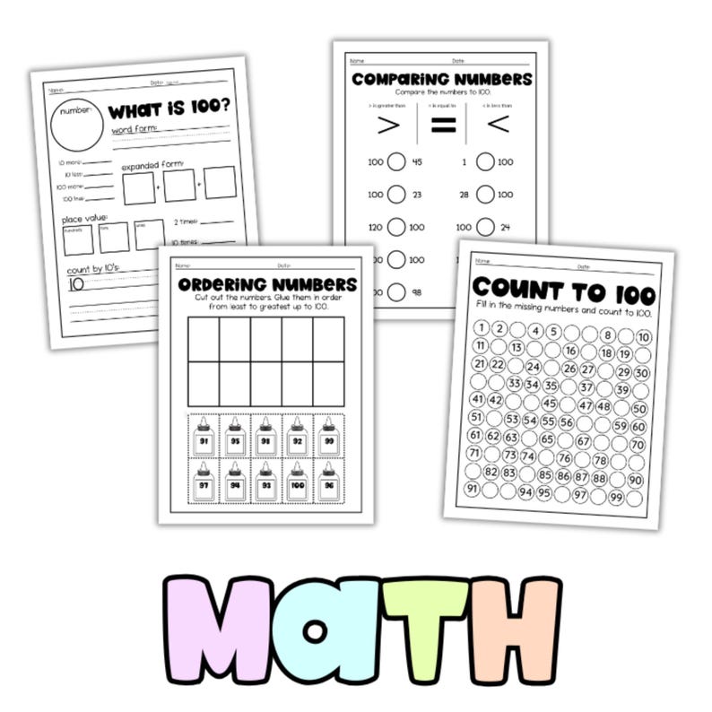 100th Day of School Activities Packet K–3 | 100 Days of School ...