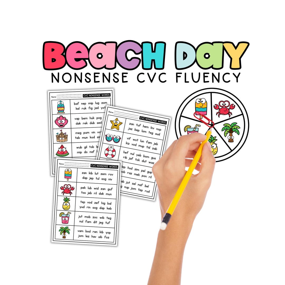 End of Year | Beach | Summer | Luau CVC Nonsense Spinner Activity ...