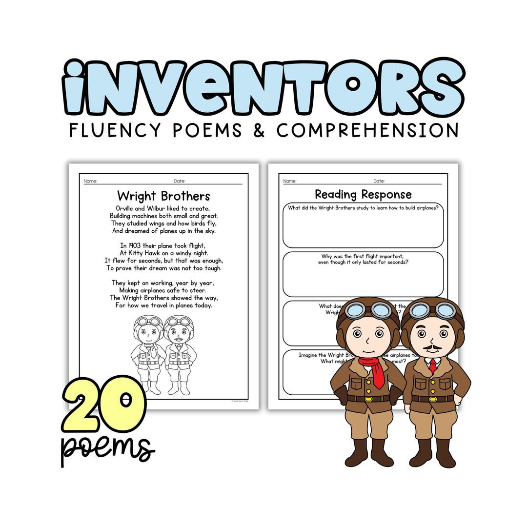 Famous Inventors Fluency Poems With Reading Response Questions ...