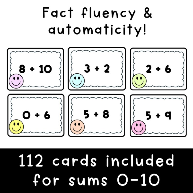 Addition War Game Printable | Addition Facts 0–10 | Math Fact Fluency ...