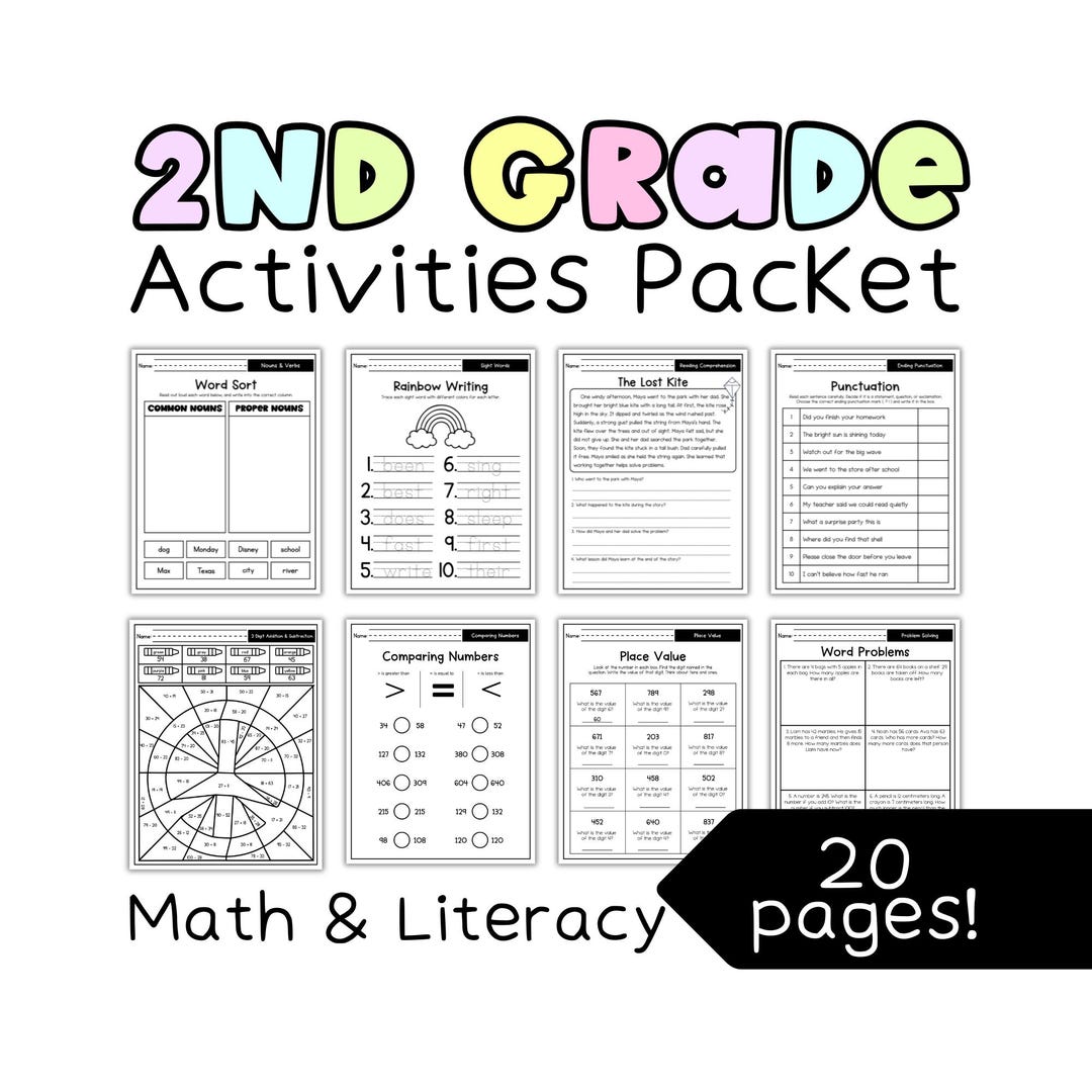 2nd Grade Early Finisher Packet | Math & Literacy Activities | No Prep ...