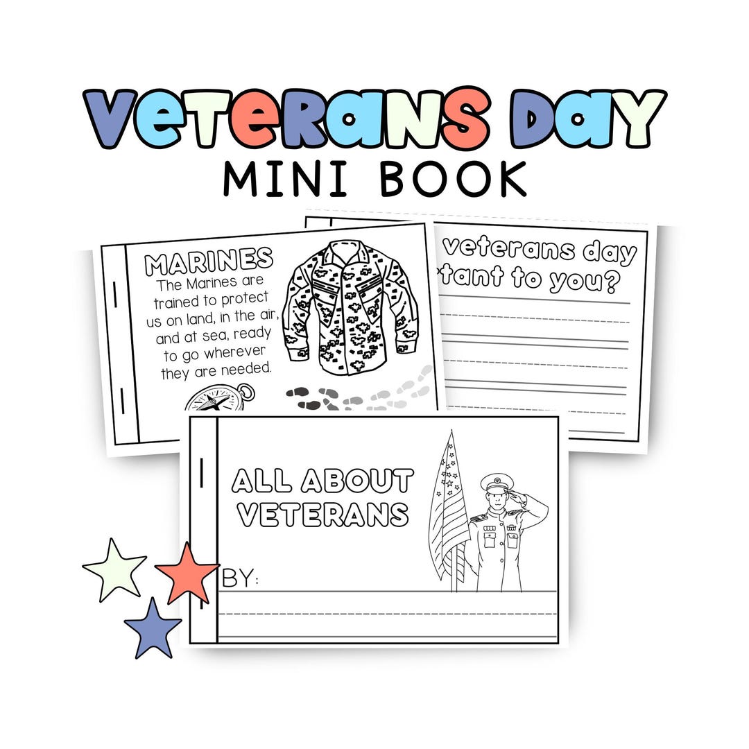 Veterans Day Mini Book Printable • Patriotic Activity • Learning About ...