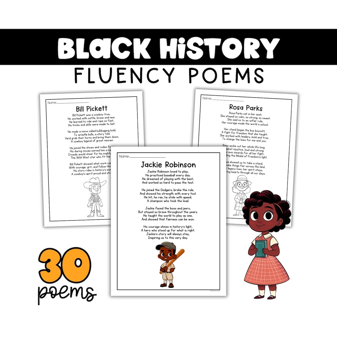 Black History Month Fluency Poems for 1st-4th Grade | Engaging ...