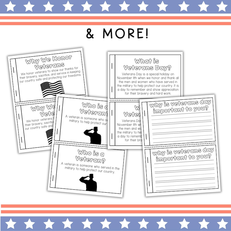Veterans Day Mini Book Printable • Patriotic Activity • Learning About ...