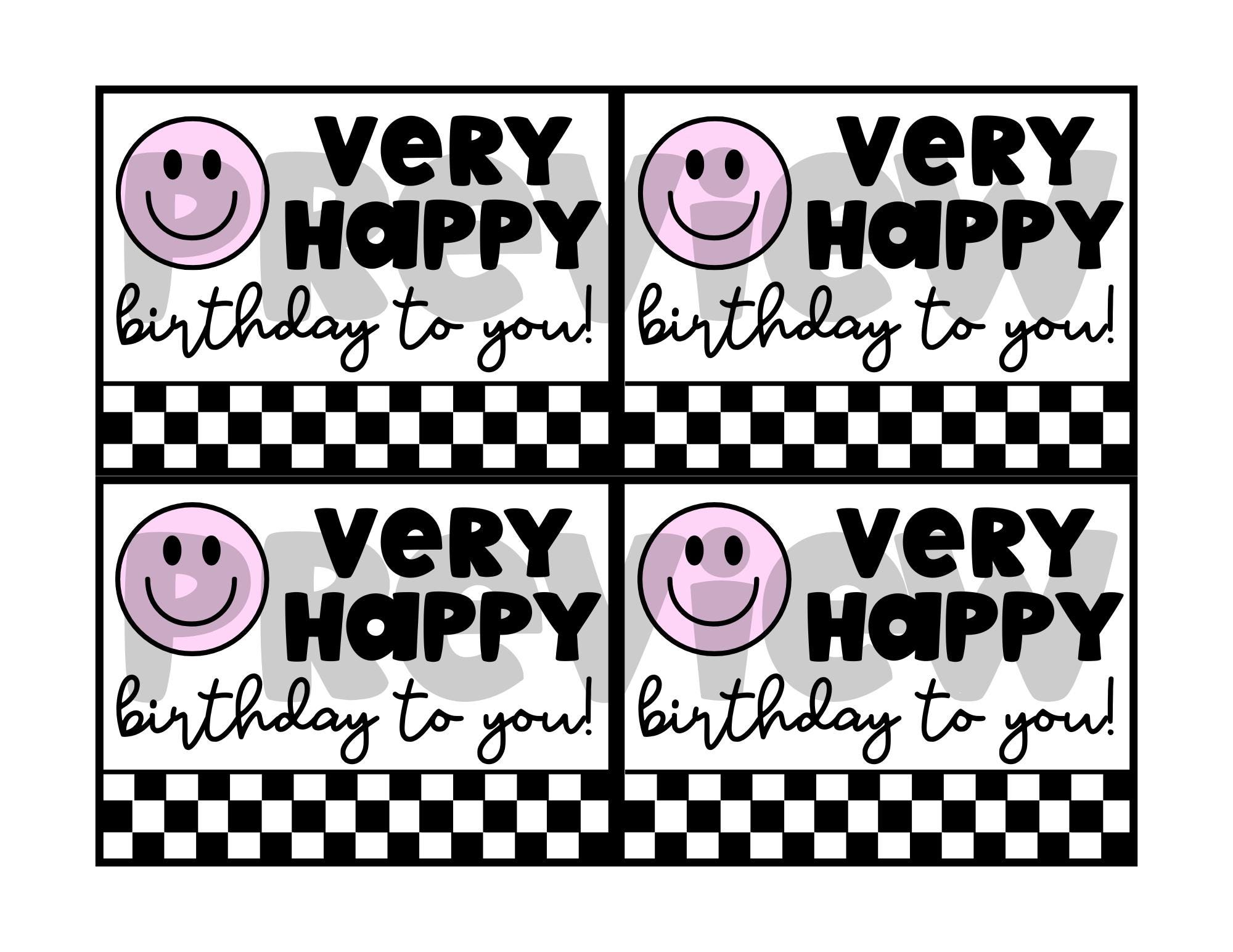 Back to School Checkered Smiley Birthday Gift Tags | Students, Teachers ...