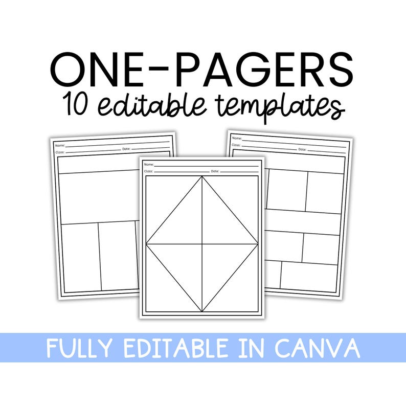 Editable Canva One-pager Templates: Reading Response, Study Skills (PDF ...