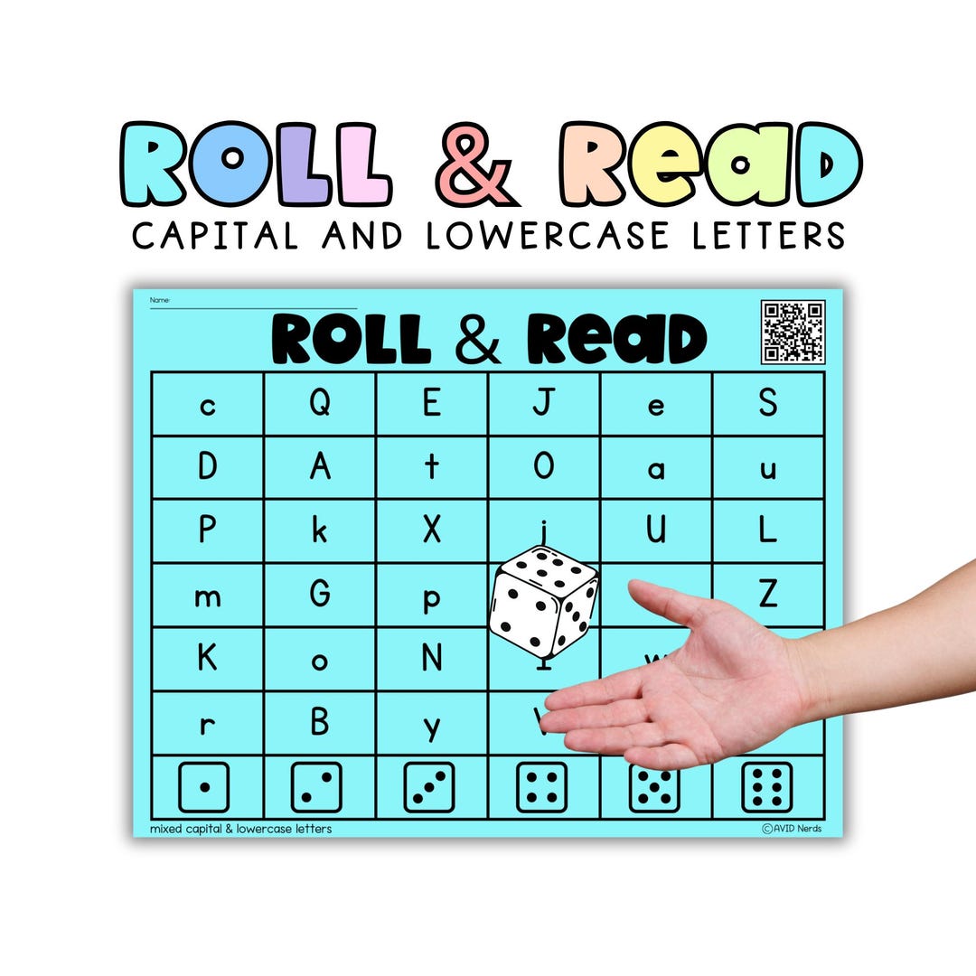 Roll and Read Alphabet Game | Capital and Lowercase Letter Recognition ...