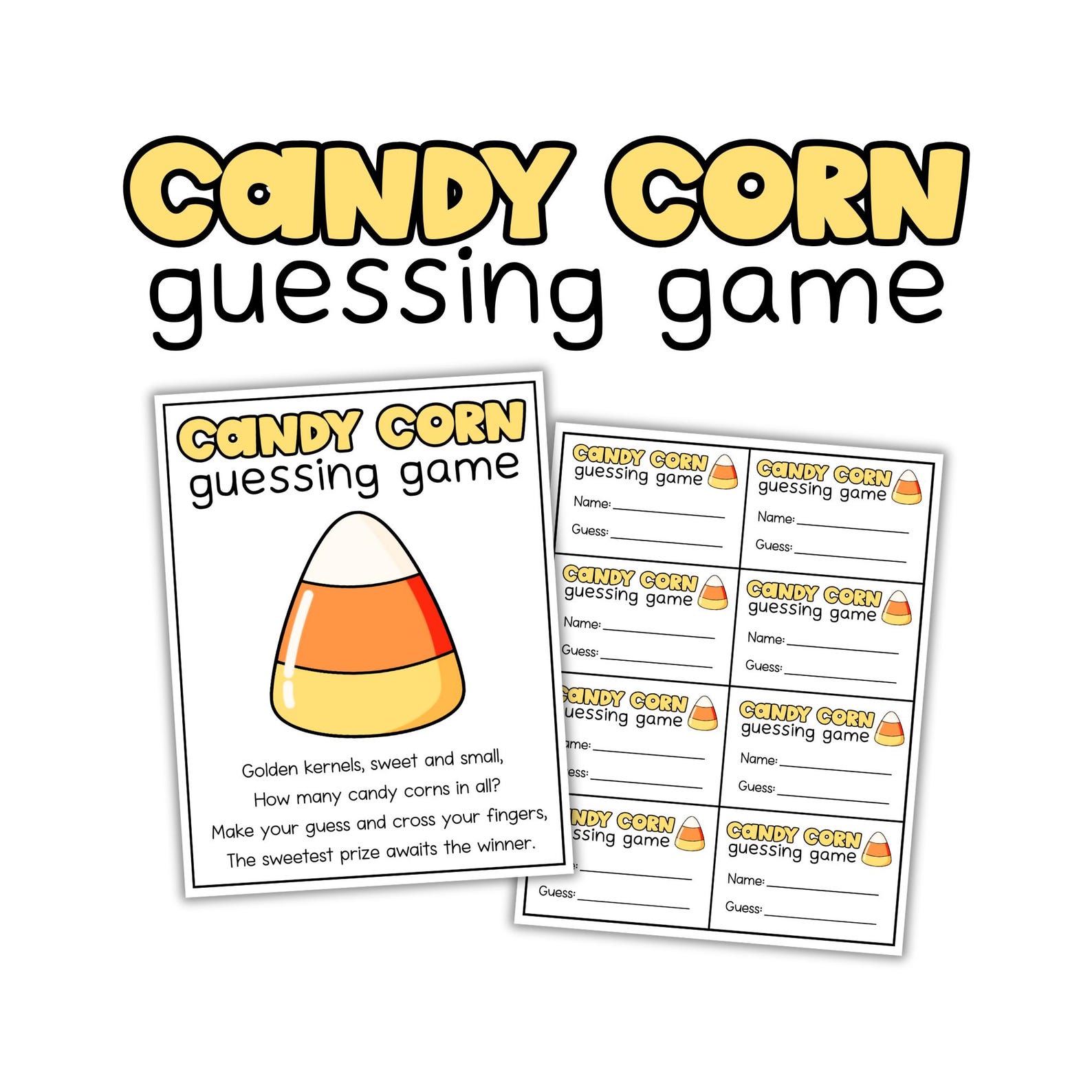 Candy Corn Guessing Game Printable | Halloween Party Game | Fall ...