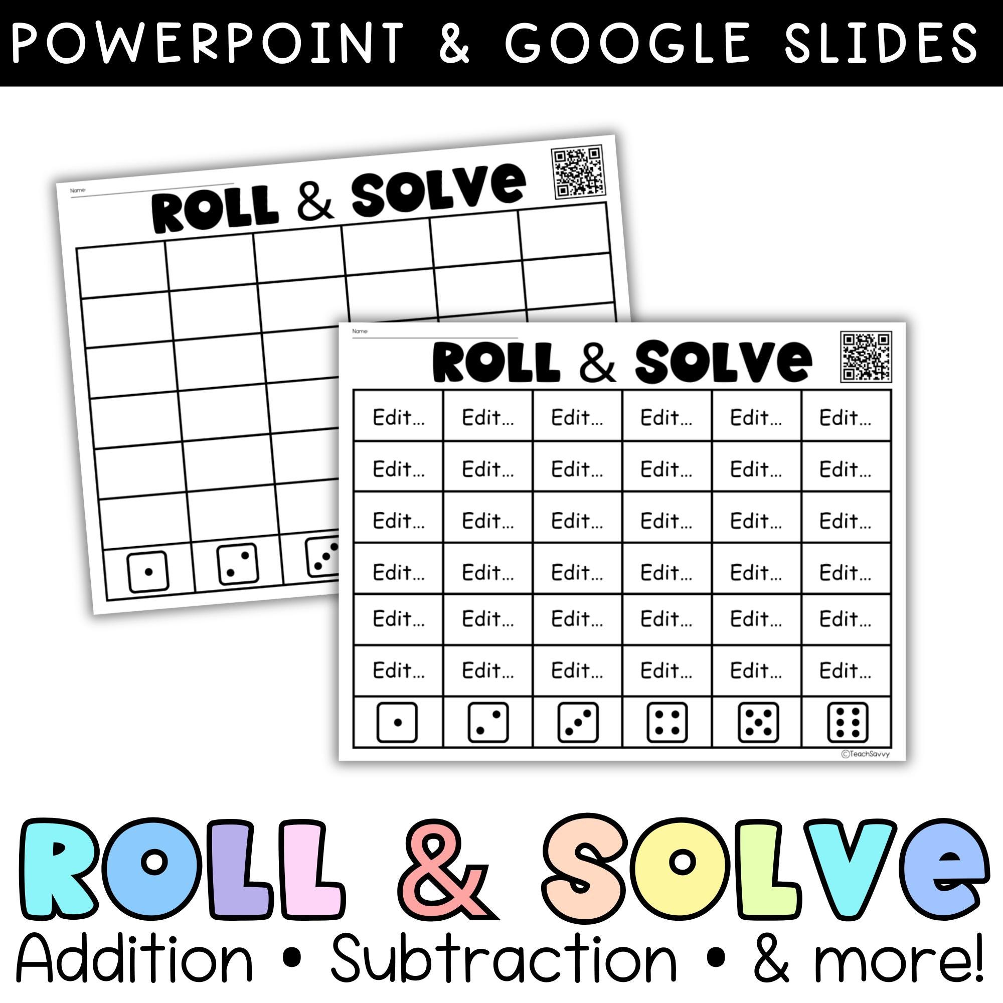 Editable Roll and Read Roll and Write Roll and Solve Templates | Sight ...