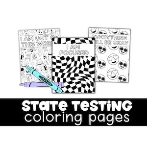 State Testing Coloring Pages With Positive Affirmations | Motivational ...