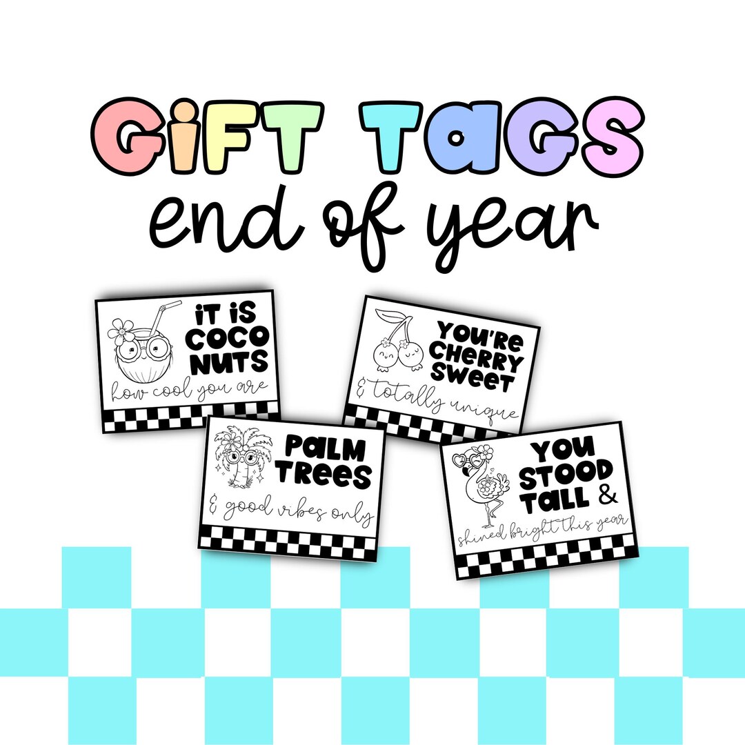 Beach Theme End-of-year Gift Tags | Tropical Summer Student & Staff ...