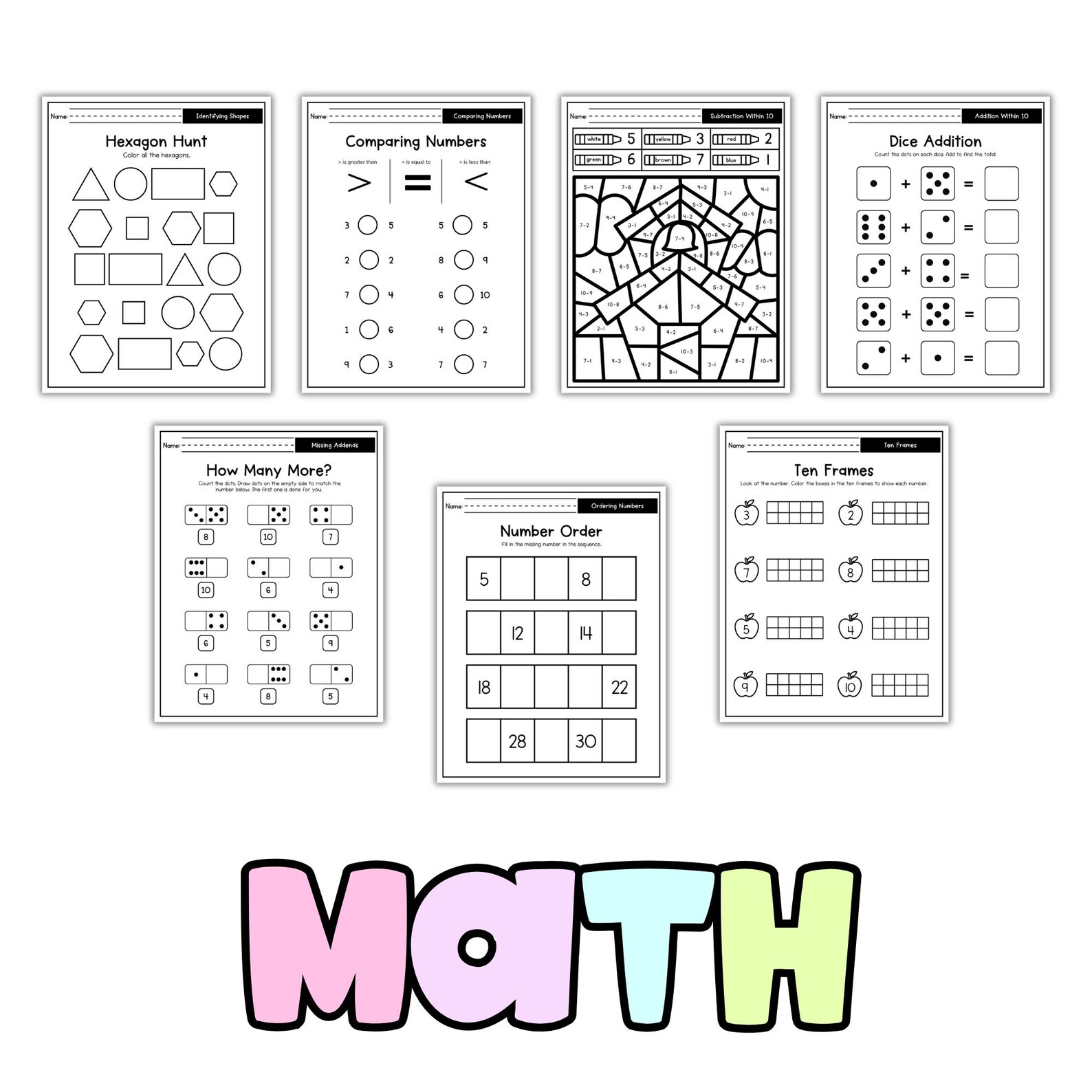 Kindergarten Early Finisher Activities Packet Printable | Homeschool No ...