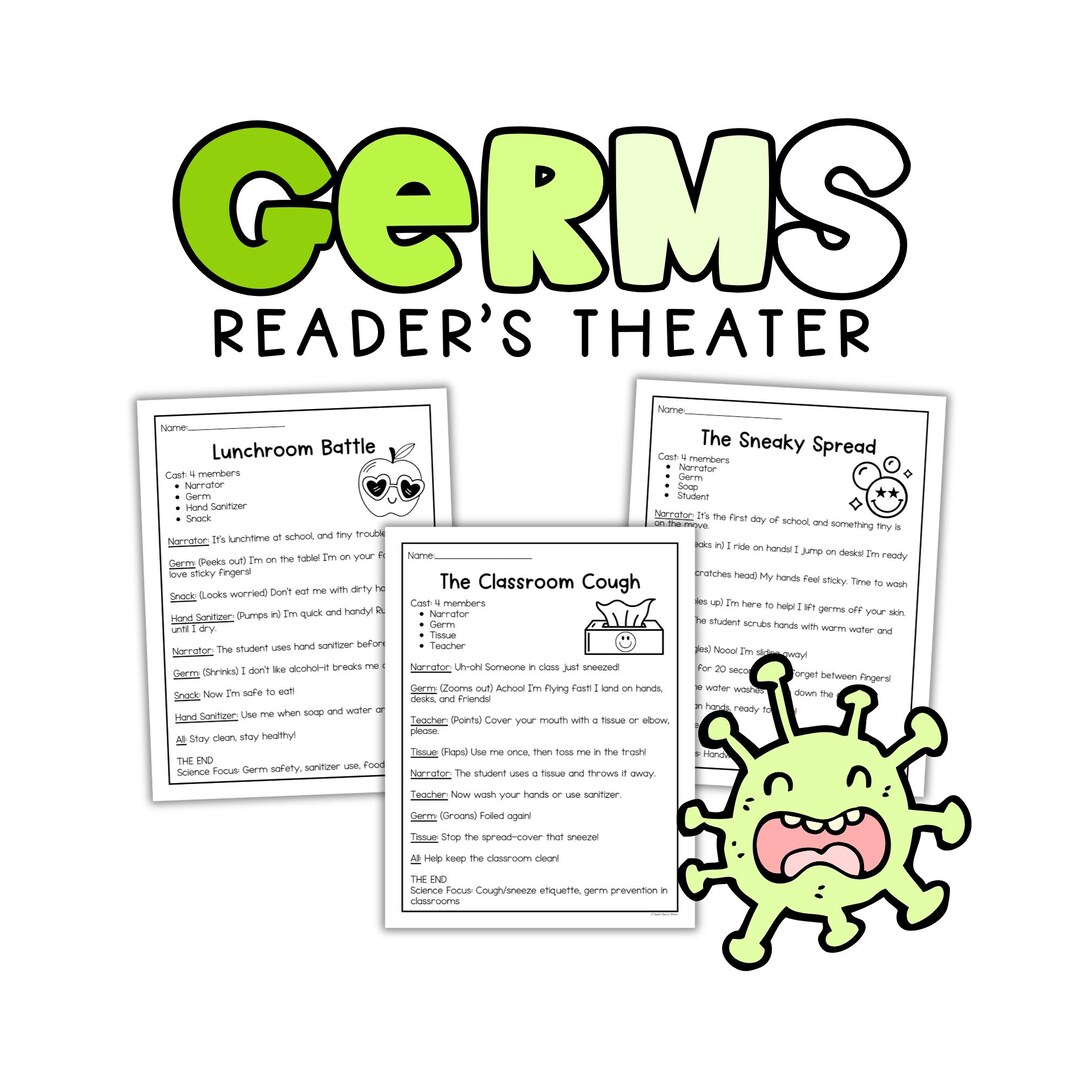 Back to School Germ Busters Reader’s Theater | Hygiene & Health Science ...