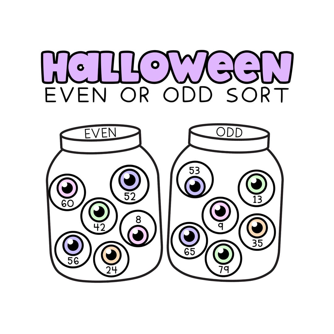Halloween Odd and Even Number Sort | Eyeball Math Game for Kids ...