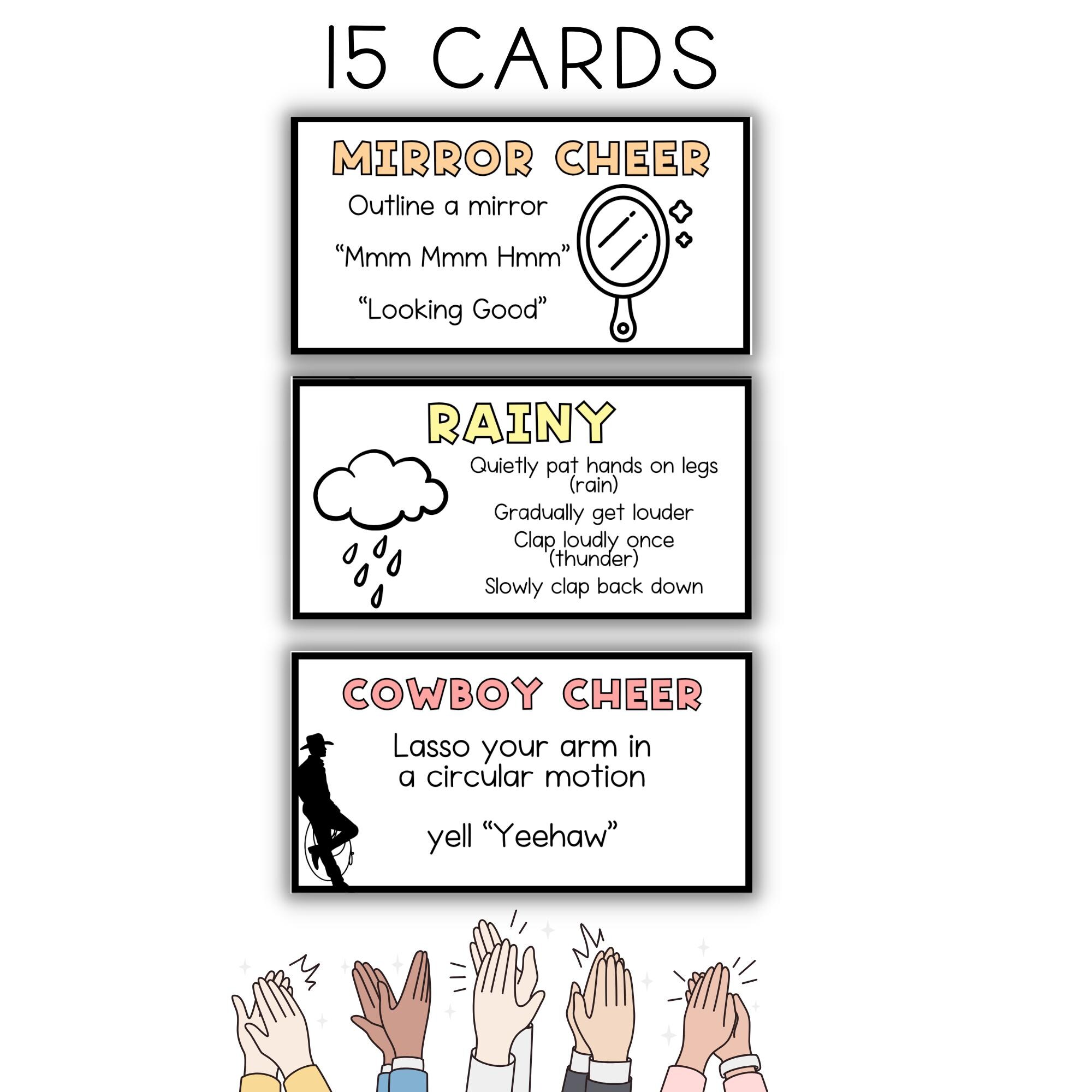 AVID Classroom Cheer Cards for Students – Positive Reinforcement Claps ...