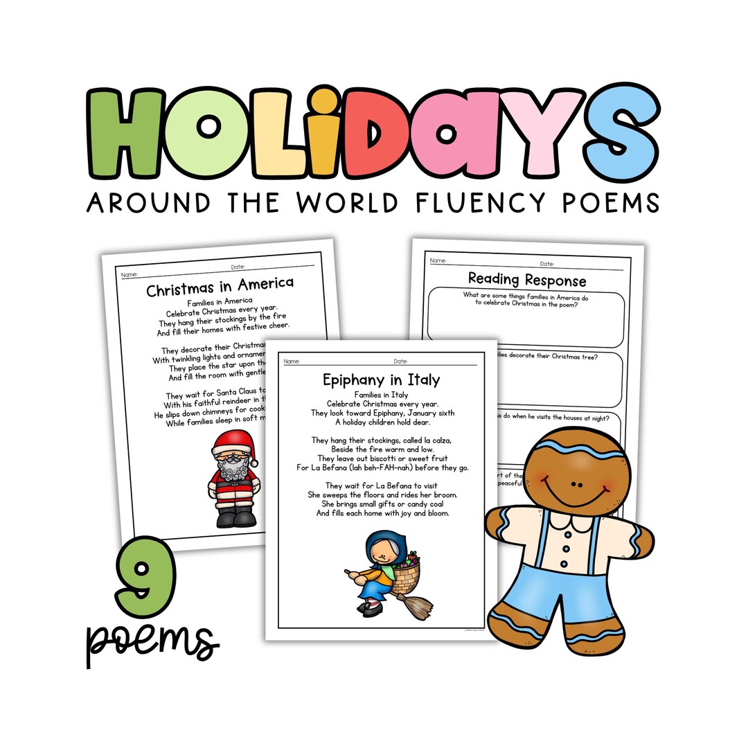 Holidays Around the World Fluency Poems | Christmas, Hanukkah, Diwali ...