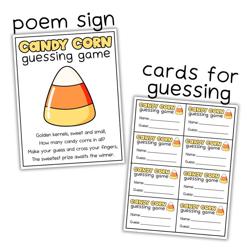 Candy Corn Guessing Game Printable | Halloween Party Game | Fall ...